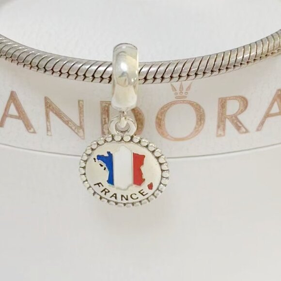 Pandora | Jewelry | Pandora France Flag Exclusive Dangle Charm Pendant ...